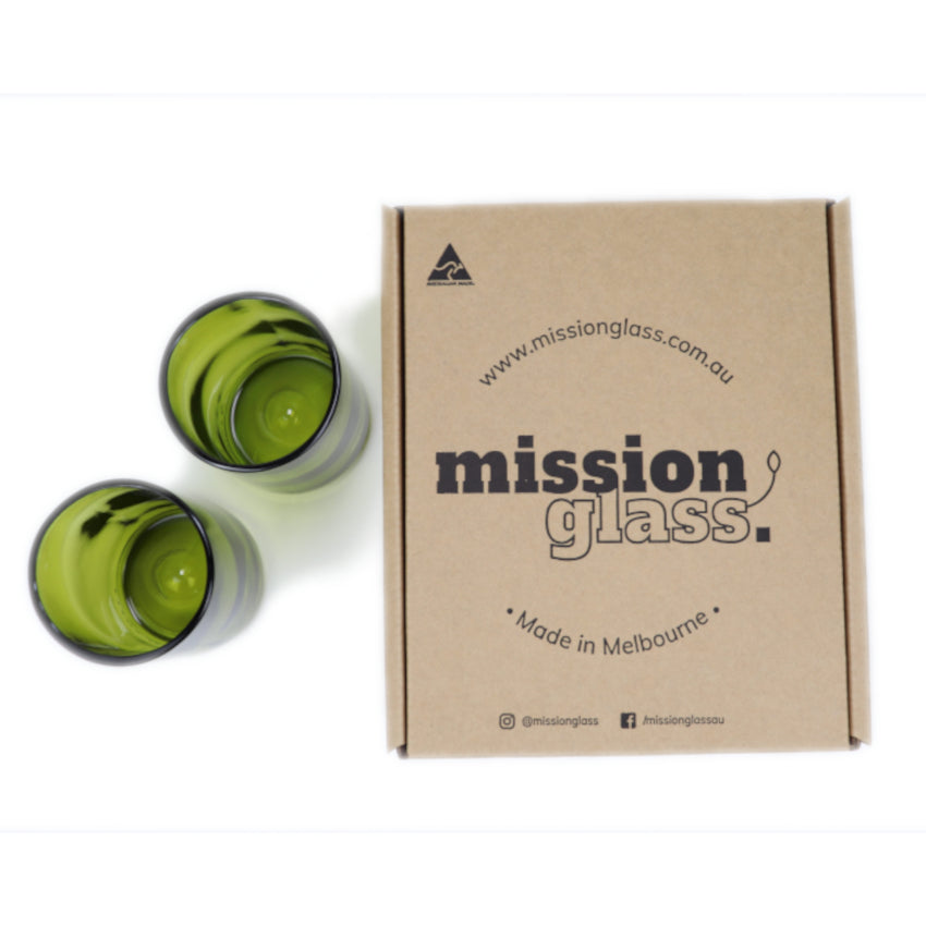 Set of 4 Glasses - Recycled Glassware Mission Glass