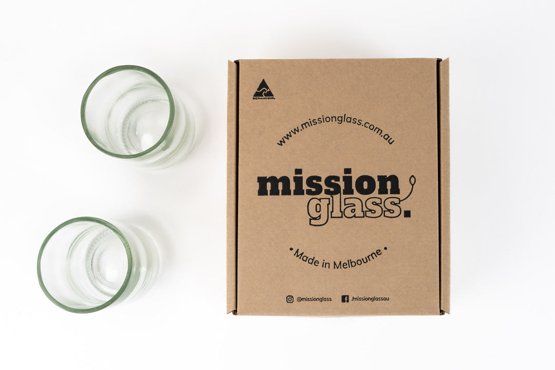 Set of 4 Glasses - Recycled Glassware Mission Glass
